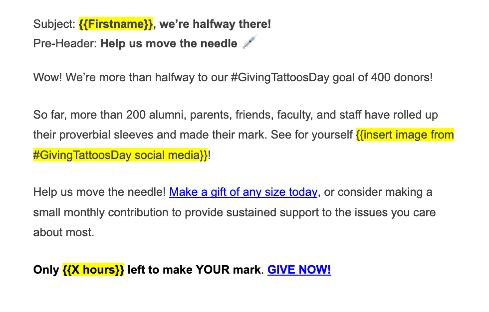 Giving Tuesday Email Examples & Best Practices | GiveCampus